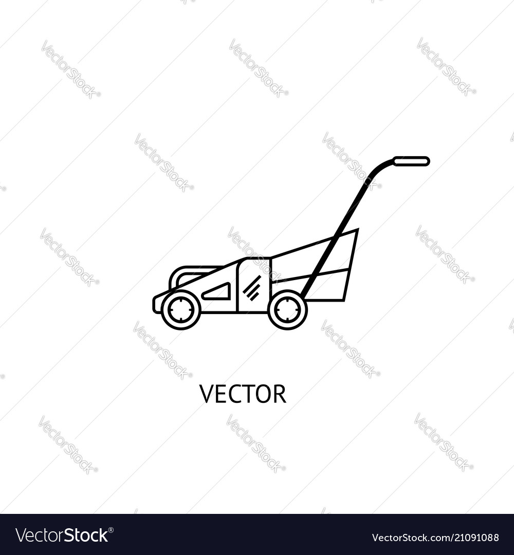 Lawnmower line icon Royalty Free Vector Image - VectorStock