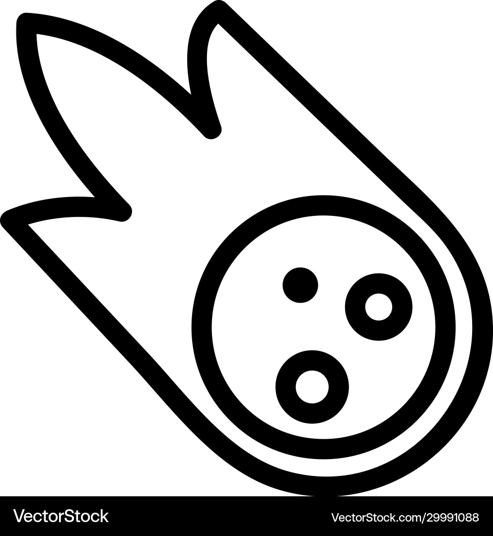 Meteorite icon isolated contour symbol Royalty Free Vector