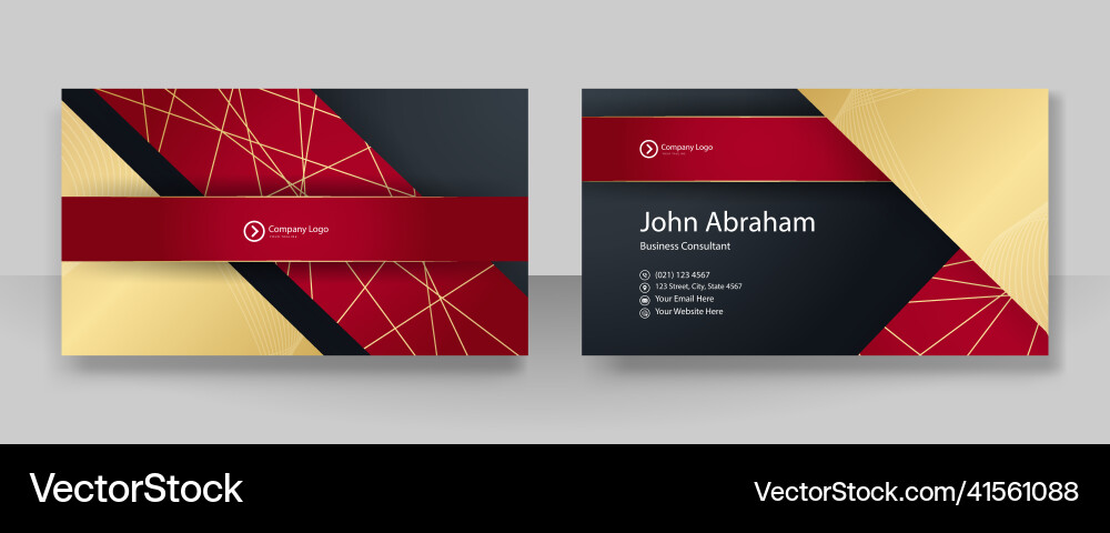 Modern professional corporate black red gold Vector Image