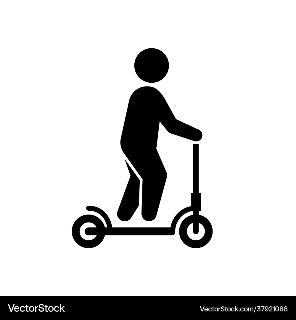 Person on scooter glyph icon Royalty Free Vector Image