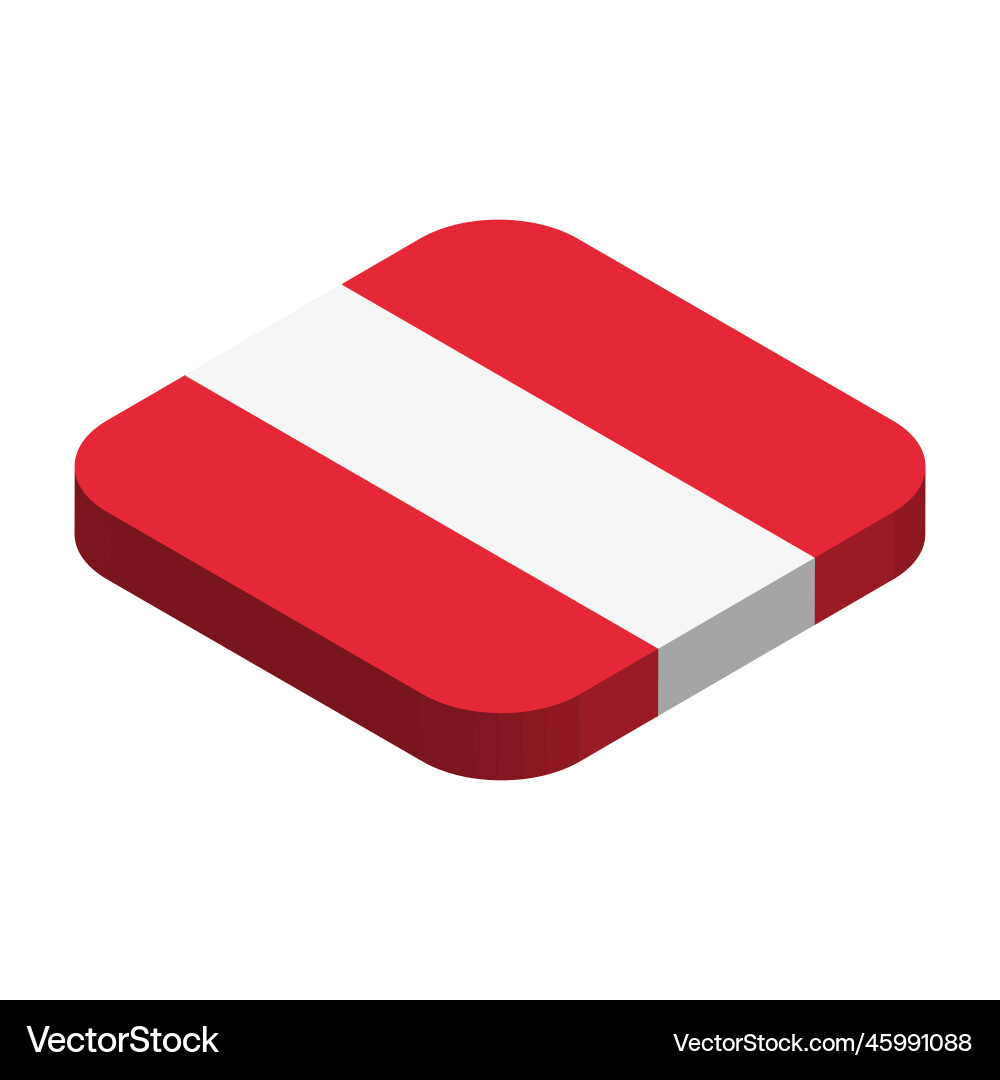Rounded square isometric flag of austria Vector Image