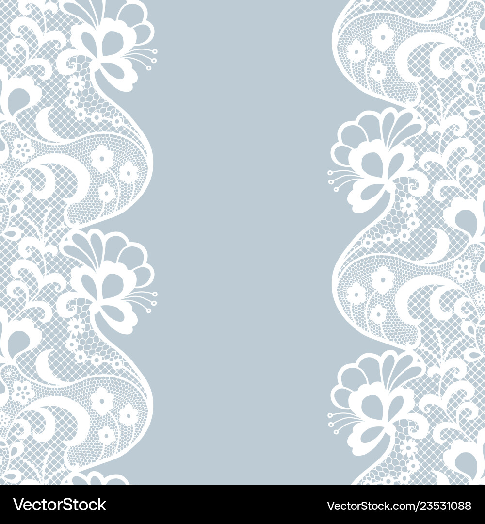 Seamless lace border invitation card Royalty Free Vector