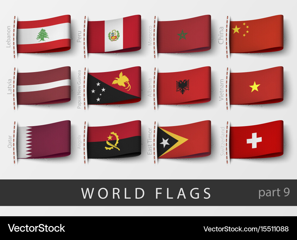 Set of flag labels Royalty Free Vector Image - VectorStock