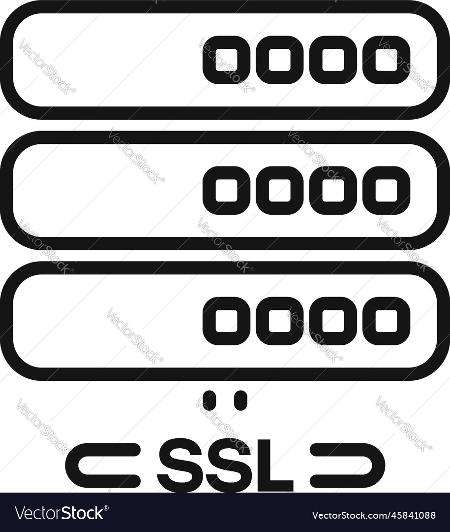 Ssl certificate server icon outline Royalty Free Vector Ssl certificate server icon outline Royalty Free Vector