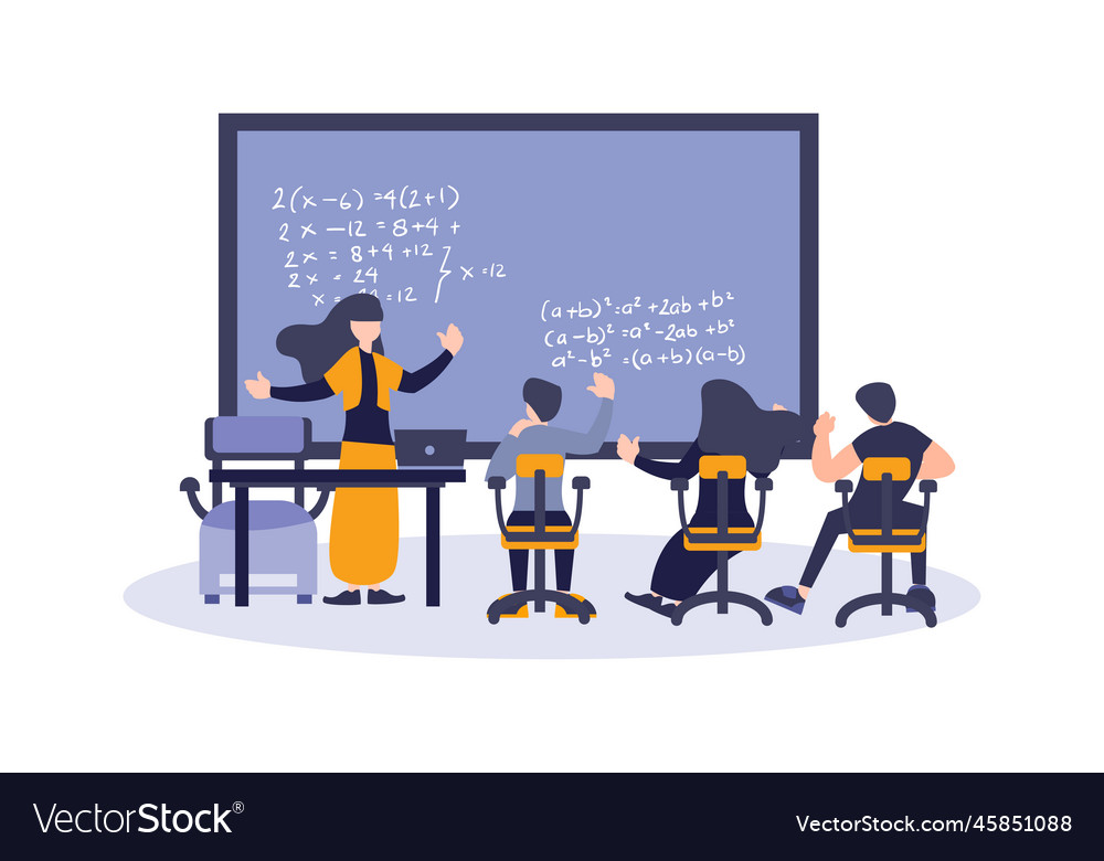 Teacher teach a lecture to student concept Vector Image