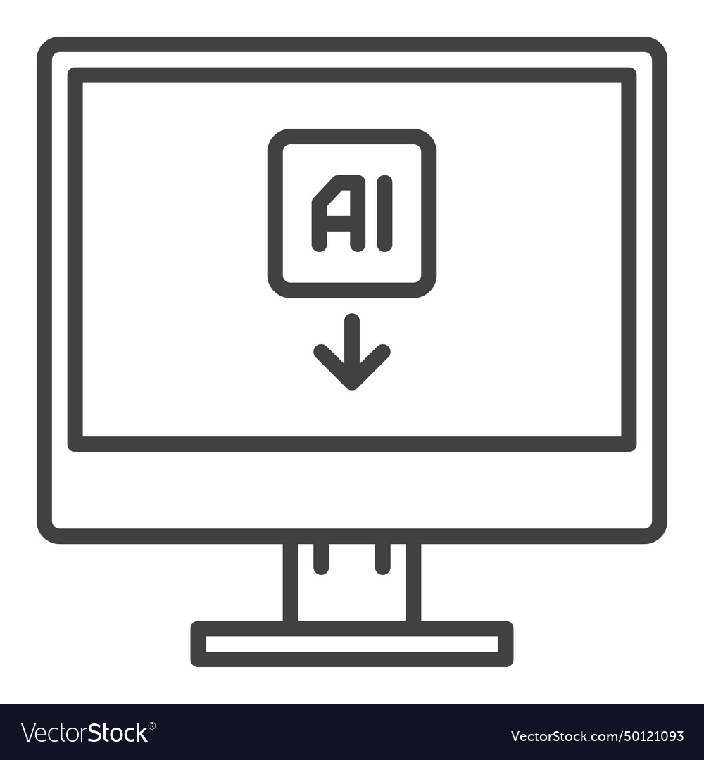 Artificial intelligence computer or pc ai Vector Image