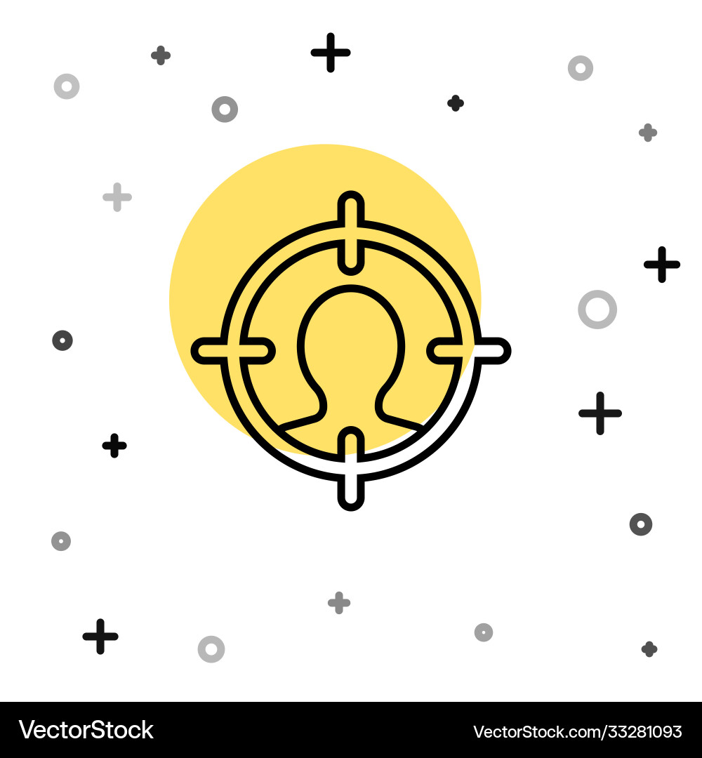 Black line head hunting icon isolated on white Vector Image