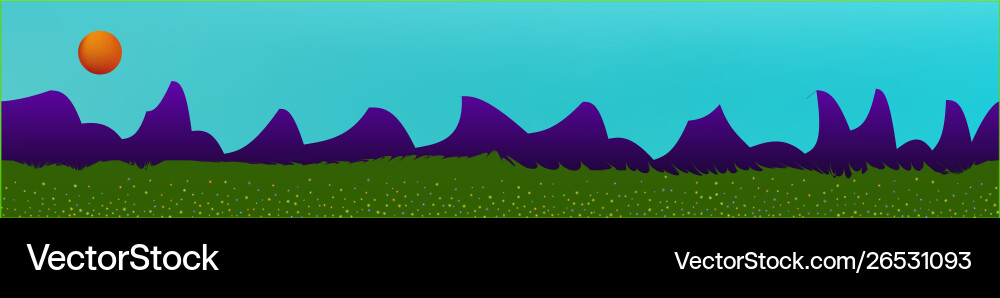 Cyan sky and mountains landscape Royalty Free Vector Image
