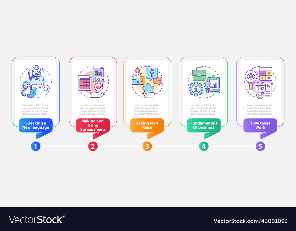 Experiences rectangle infographic template Vector Image