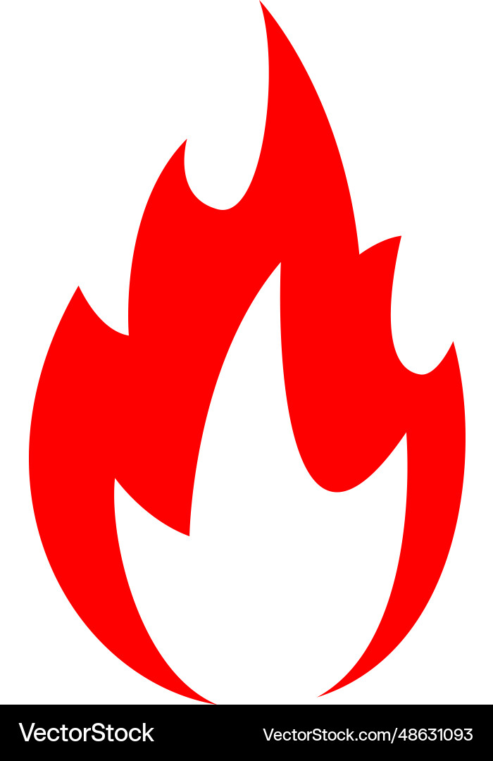 Fire icon red color symbol or emblem Royalty Free Vector