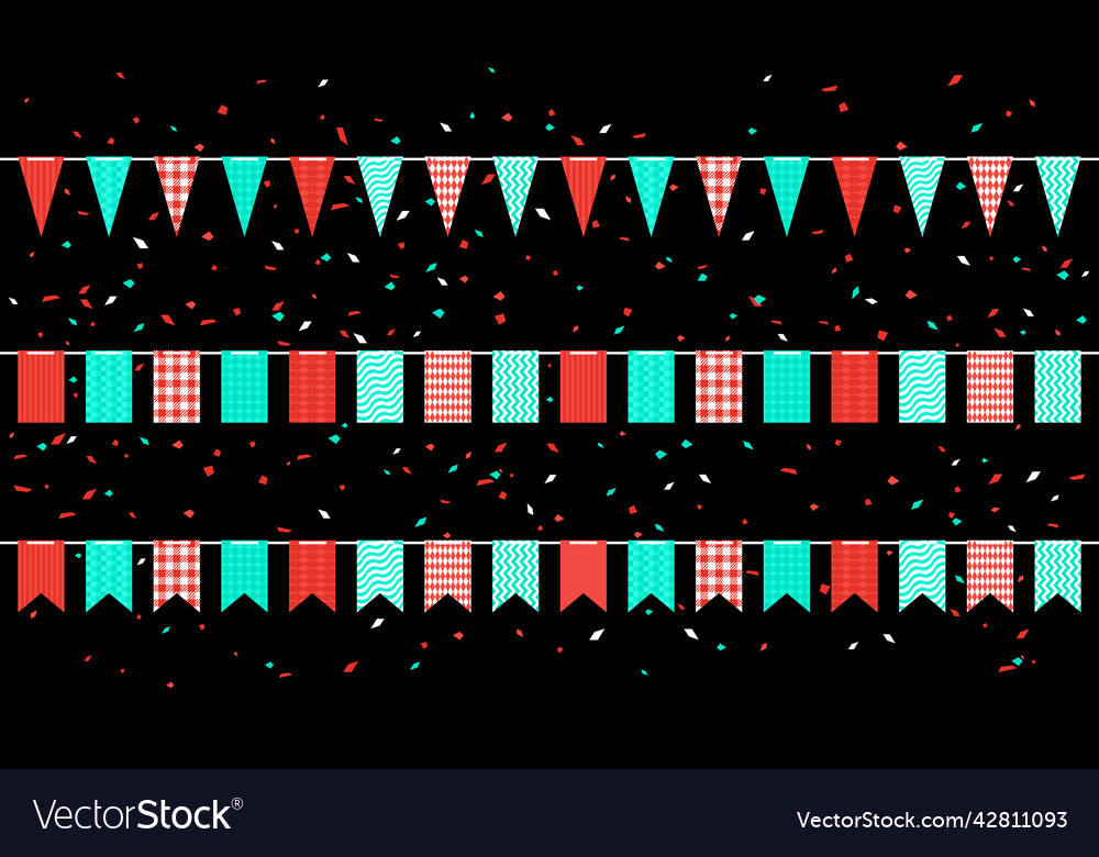 Garlands of colorful bunting flags Royalty Free Vector Image