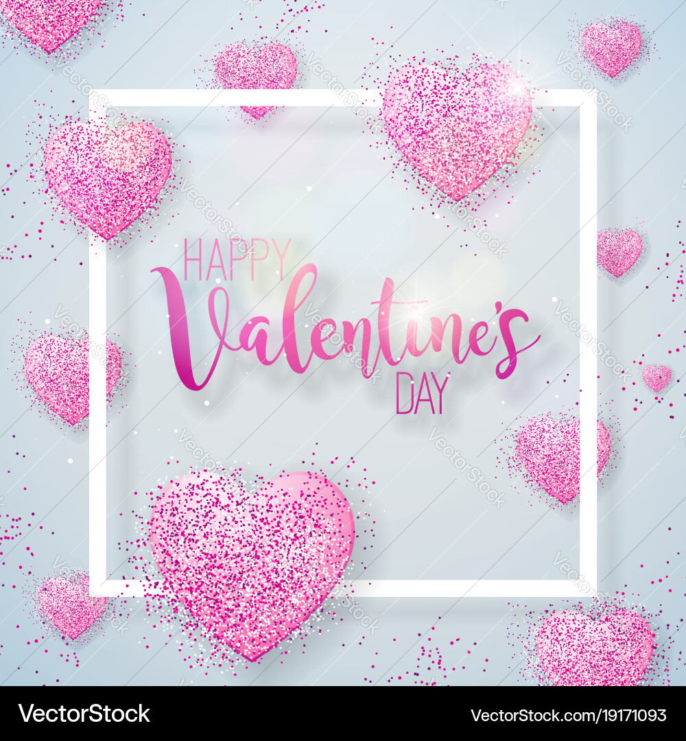 Happy valentines day with pink Royalty Free Vector Image