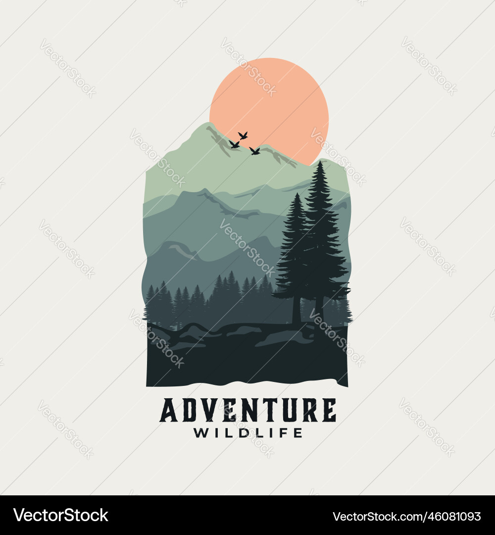 Landscape outdoor adventure template Royalty Free Vector