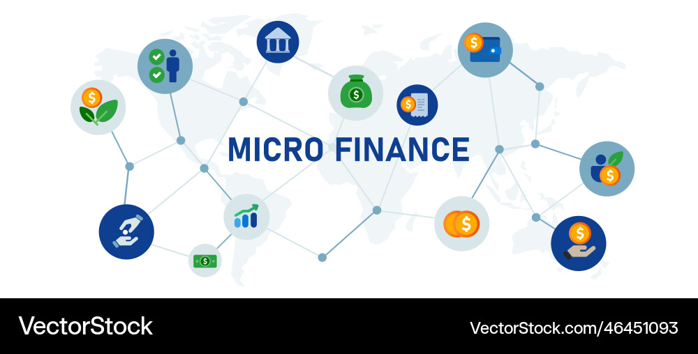 Micro finance loan financing small funding Vector Image