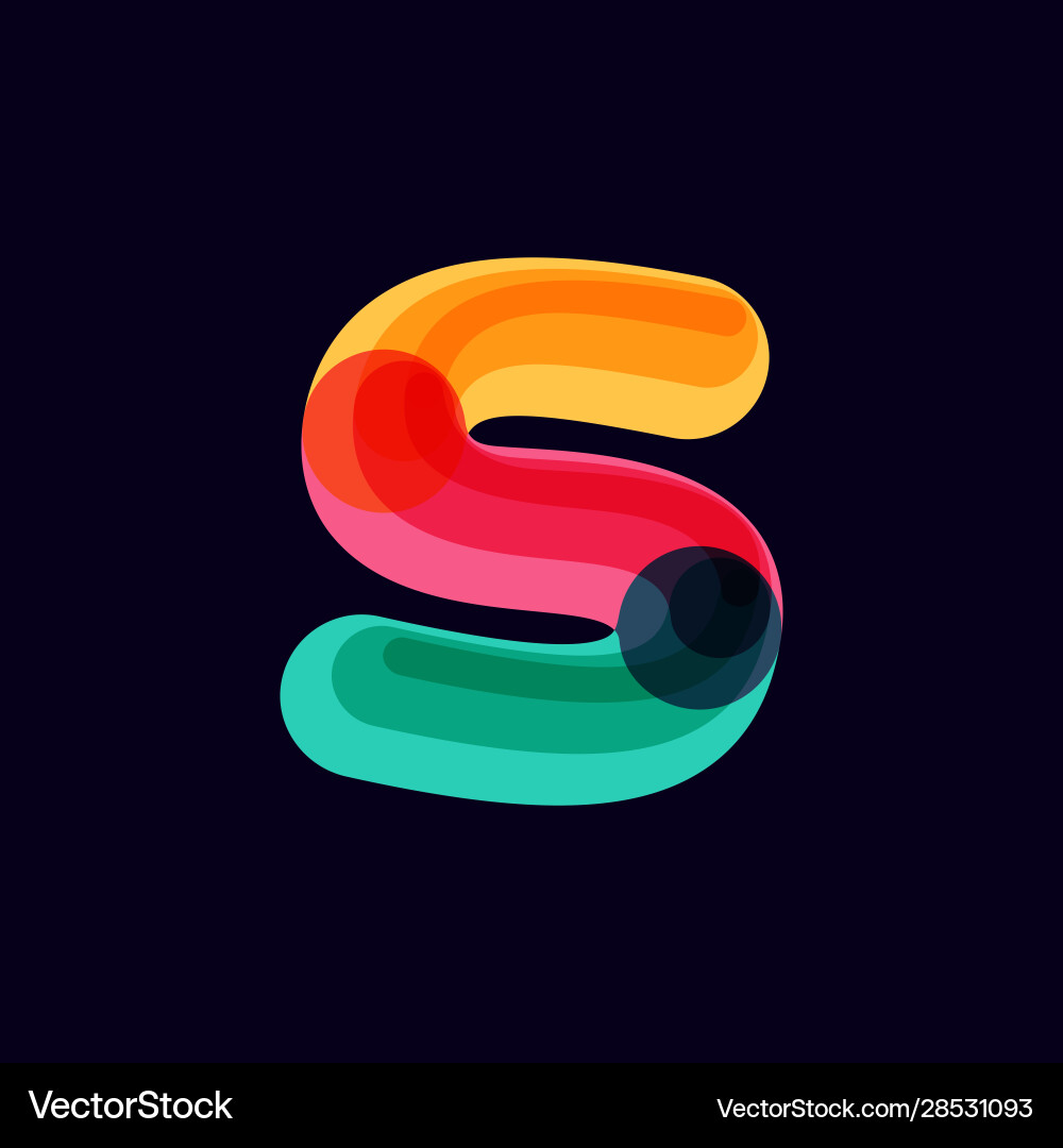 S letter vivid logo with overlapping lines Vector Image