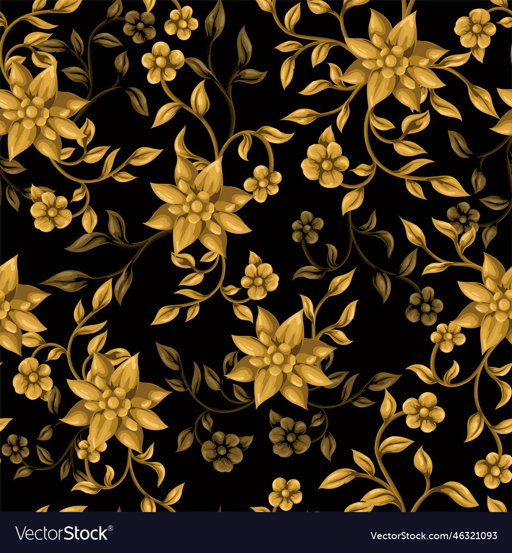 Seamless pattern with gold baroque elements Vector Image