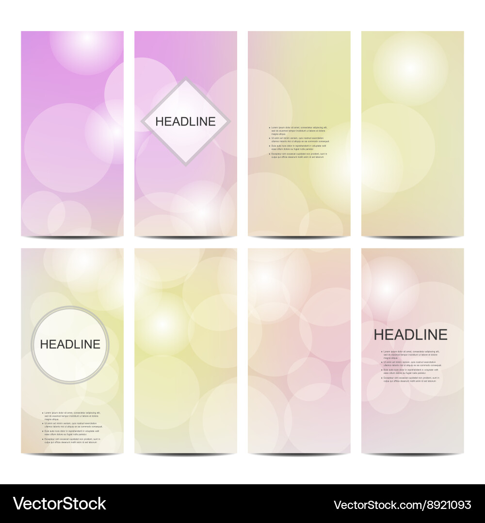 Set of flyers flyer web banner card Royalty Free Vector