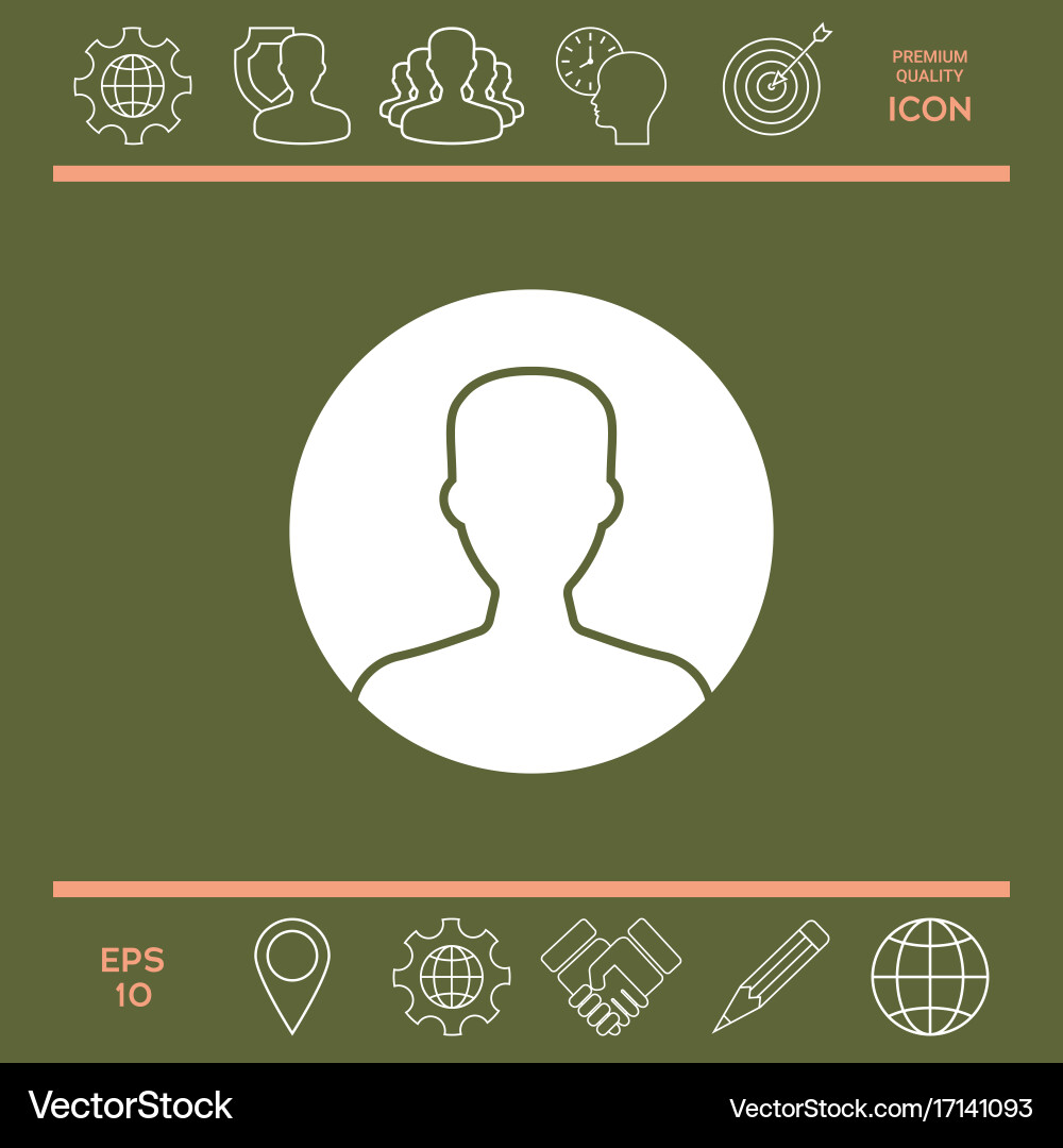 Symbol of user icon in circle profile Royalty Free Vector