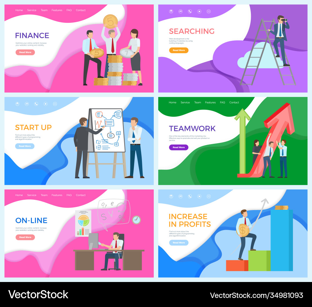 Teamwork and finance strategy increasing profit Vector Image