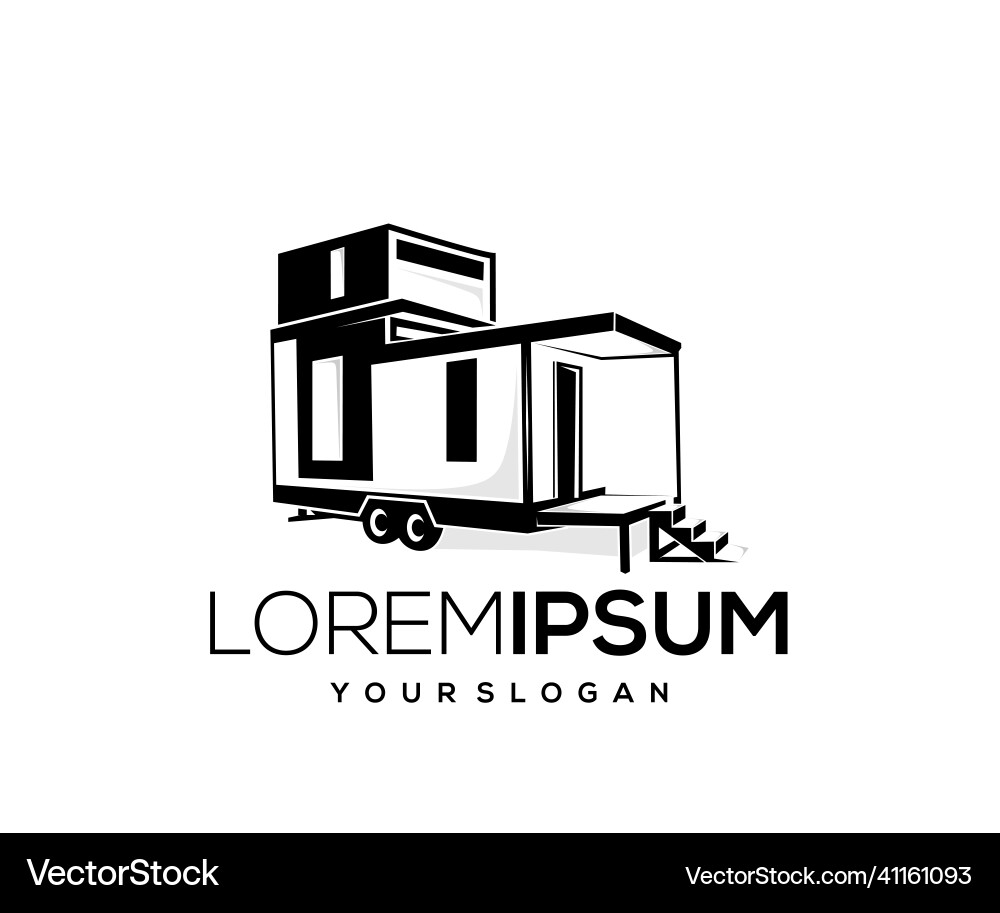 Trailer house logo design silhouette Royalty Free Vector