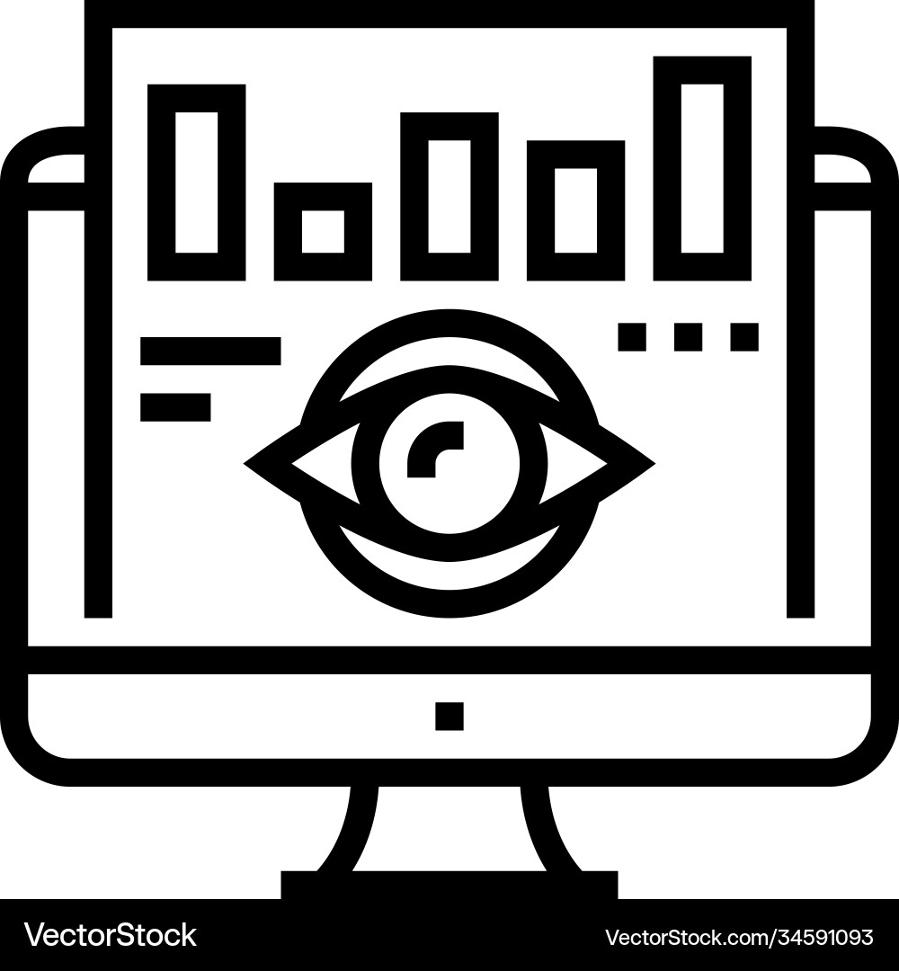 Vision market infographic line icon Royalty Free Vector
