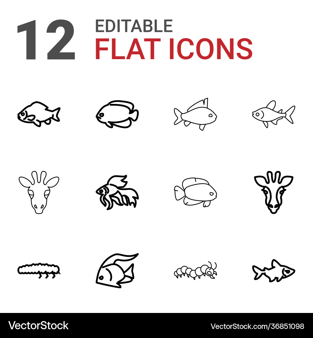 12 fauna icons Royalty Free Vector Image - VectorStock