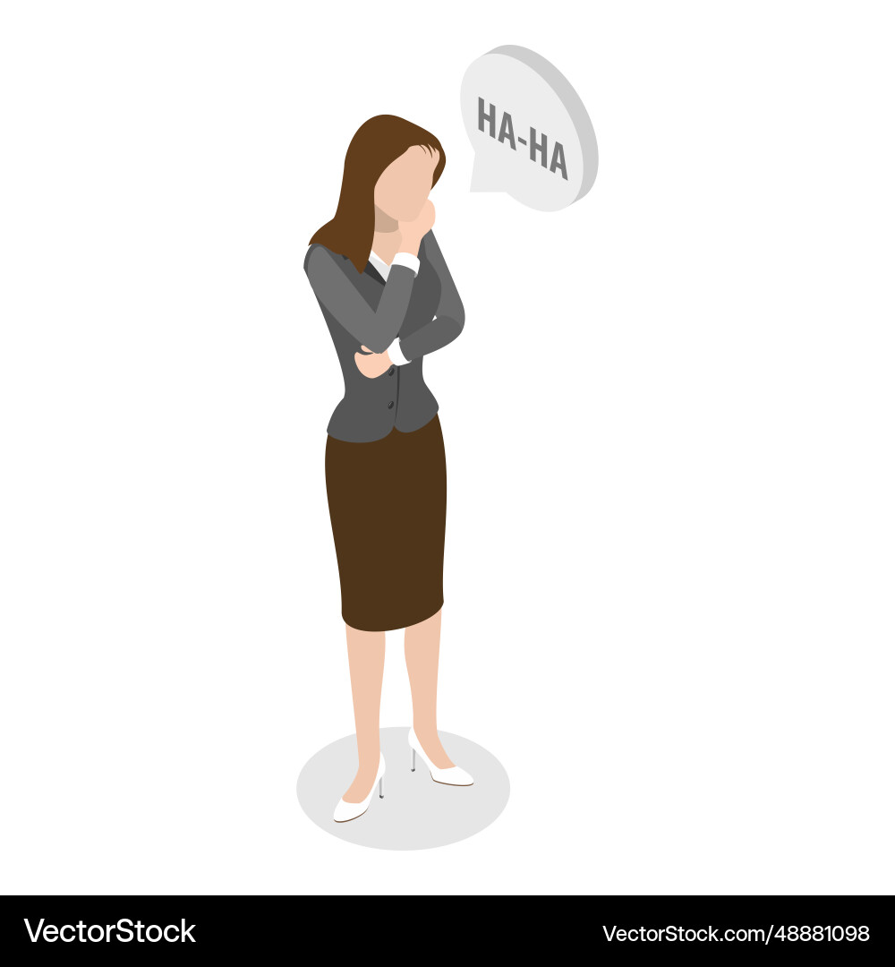 3d isometric flat of joke Royalty Free Vector Image