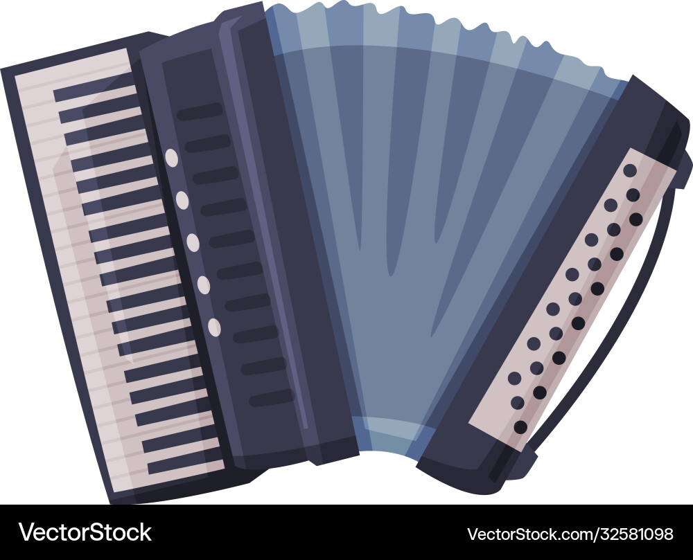 Accordion classical musical instrument flat style Vector Image