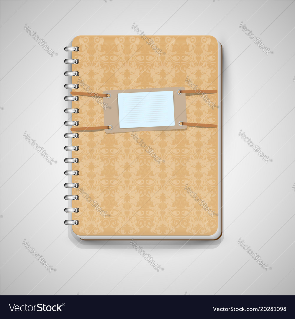 Brown notebook Royalty Free Vector Image - VectorStock