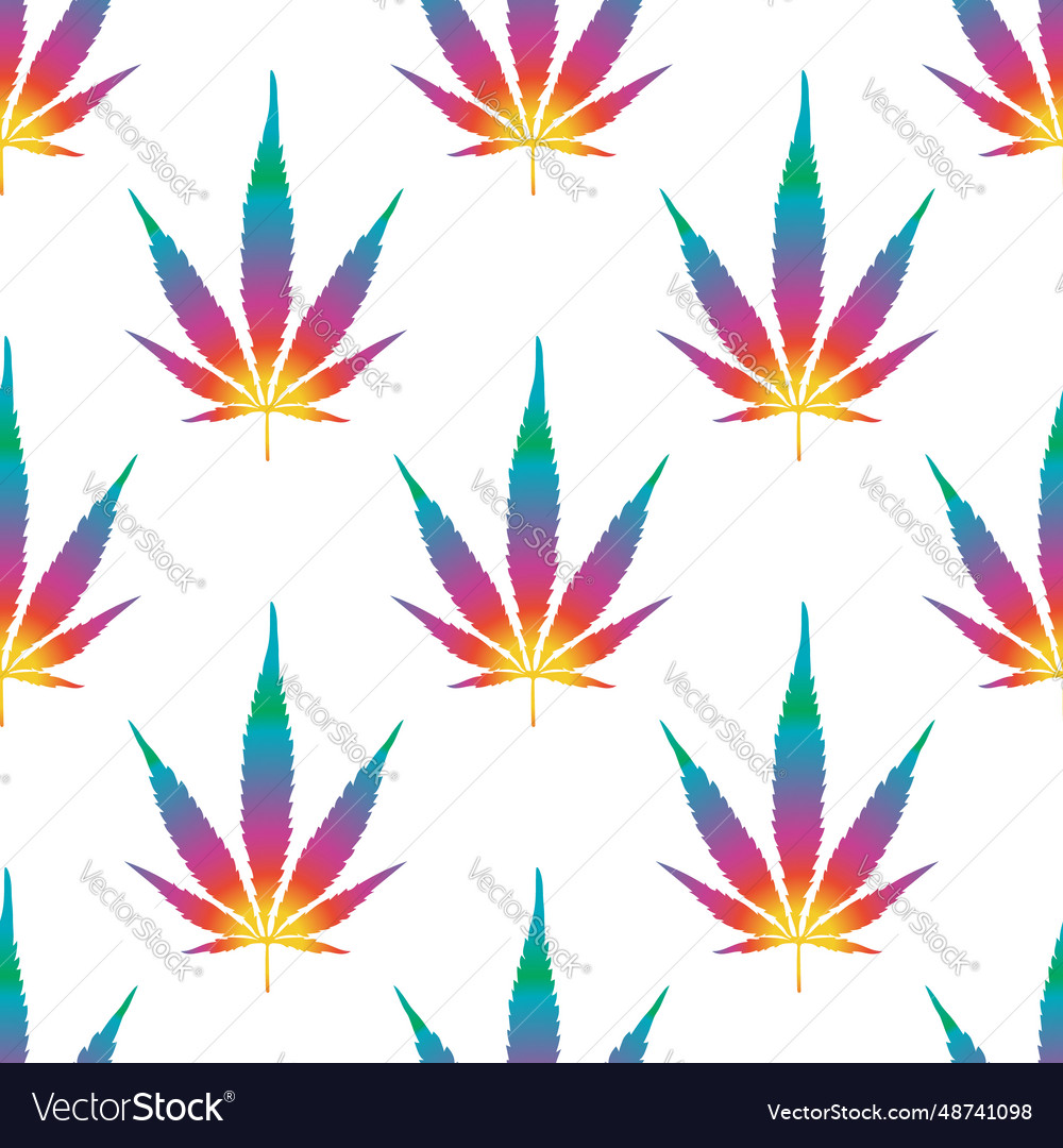 Cannabis leaf pattern Royalty Free Vector Image
