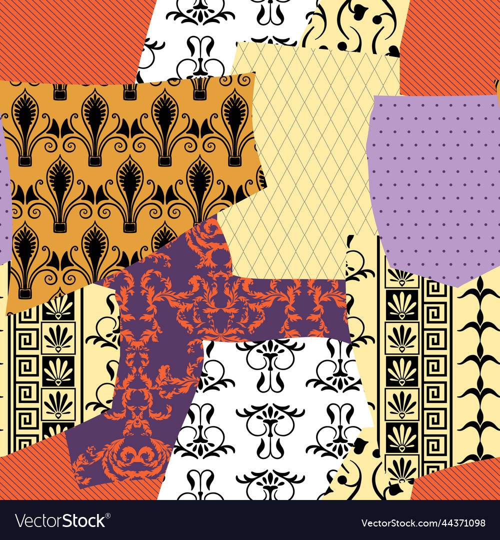 Collage seamless pattern Royalty Free Vector Image