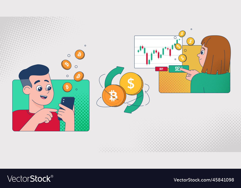 Crypto exchange Royalty Free Vector Image - VectorStock