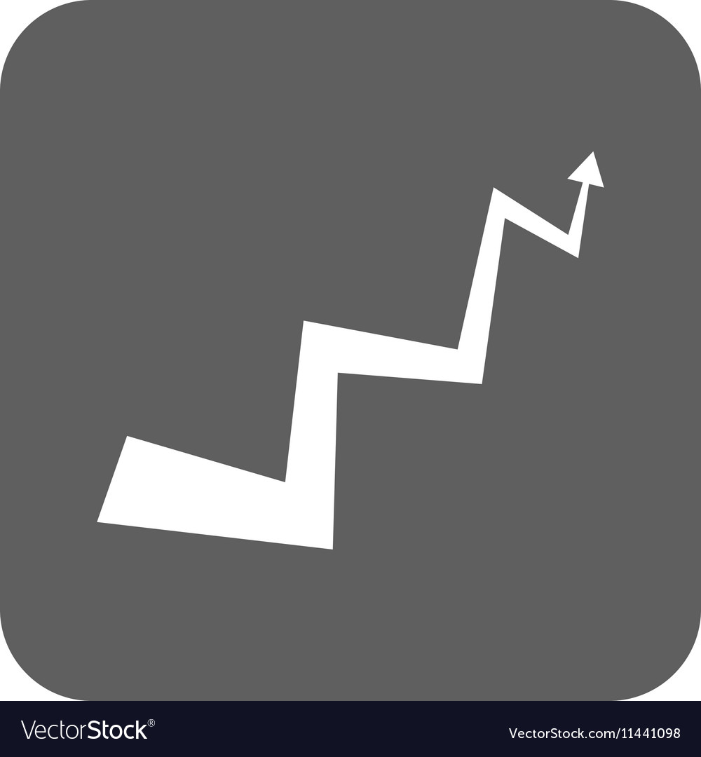 Curve arrow flat squared icon Royalty Free Vector Image