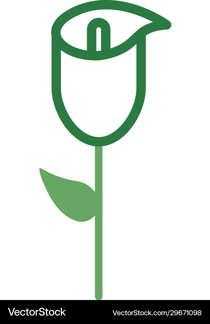 Cute flower with leaf spring half color style icon