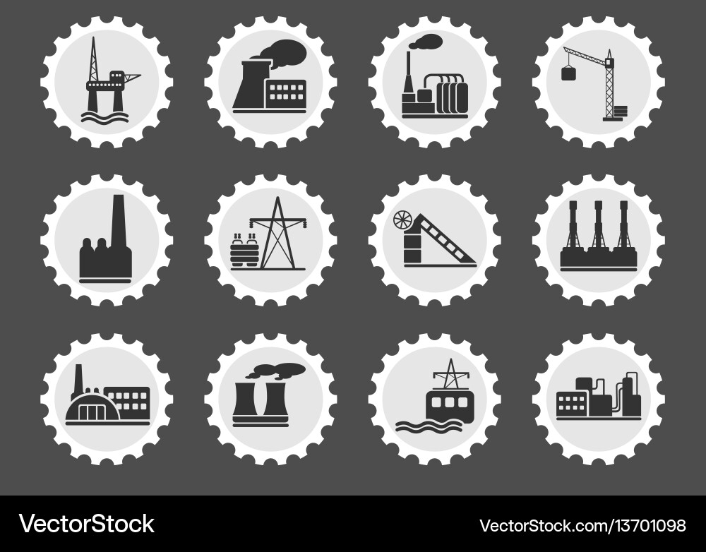 Factory and industry symbols Royalty Free Vector Image