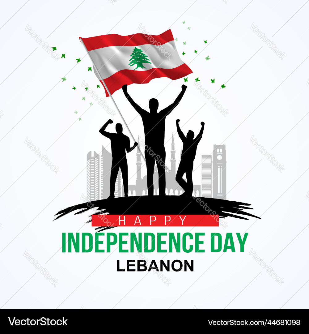 Happy independence day lebanon template design Vector Image