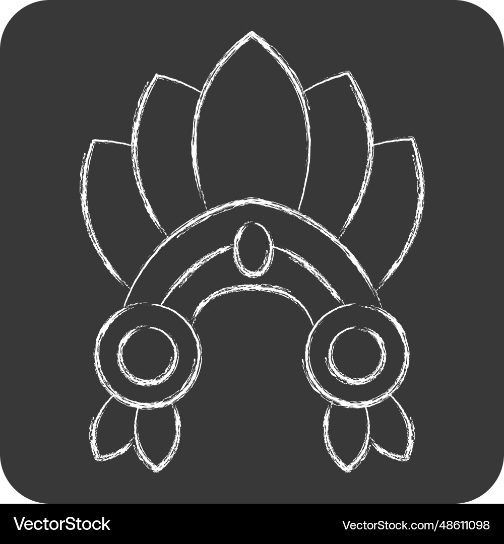 Icon indian red crown related to indigenous Vector Image