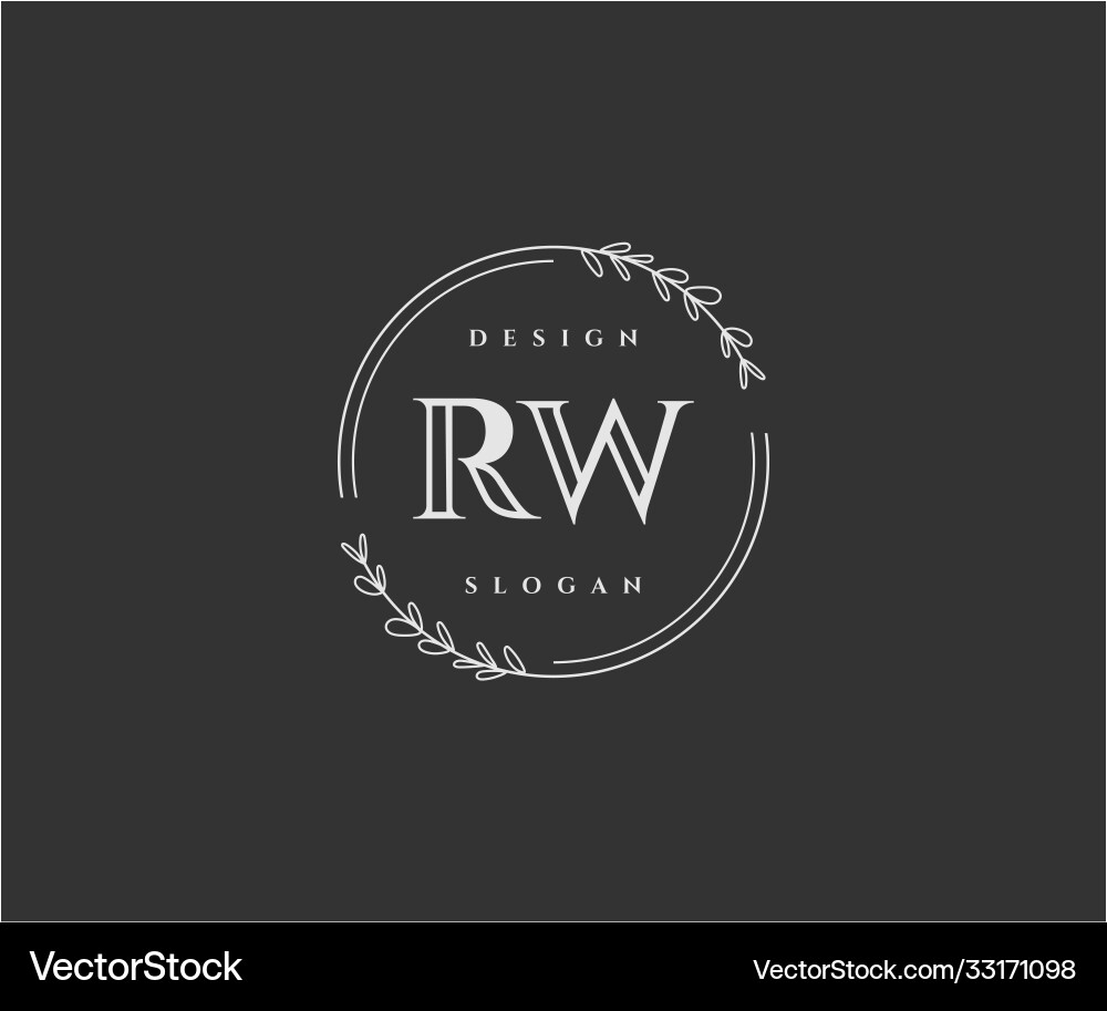 Initial rw beauty monogram and elegant logo design