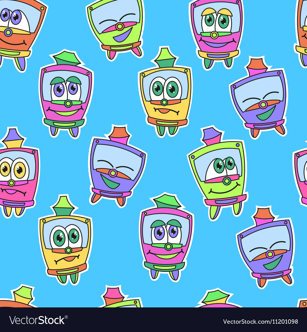 Kids trams pattern Royalty Free Vector Image - VectorStock