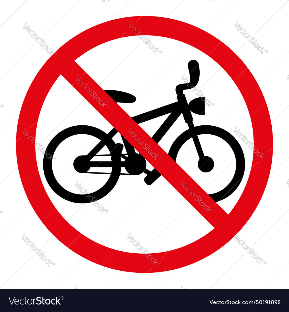 No cycling symbol prohibitory sign red crossed Vector Image No cycling symbol prohibitory sign red crossed Vector Image