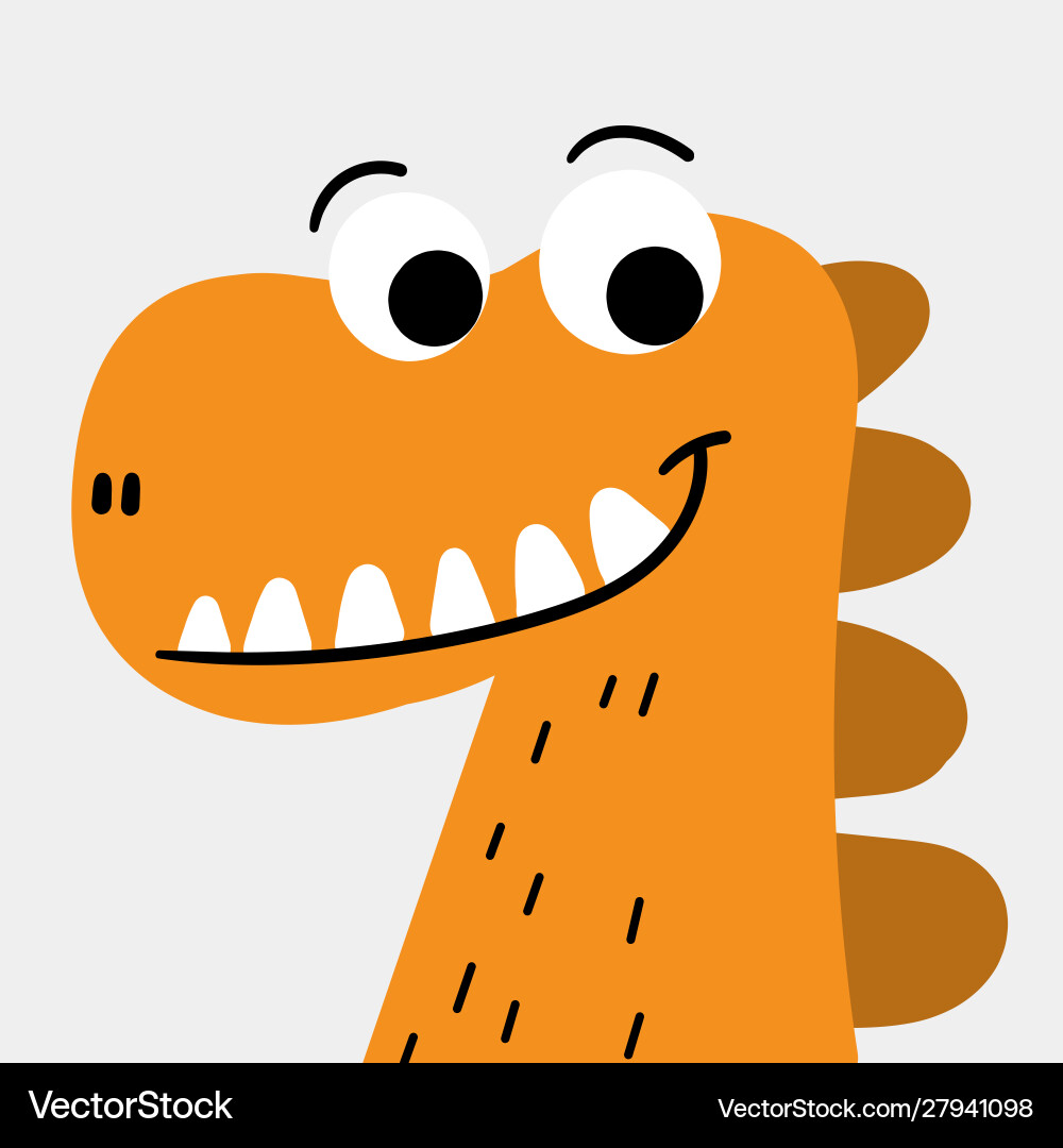 Orange monster character smiling happily Vector Image