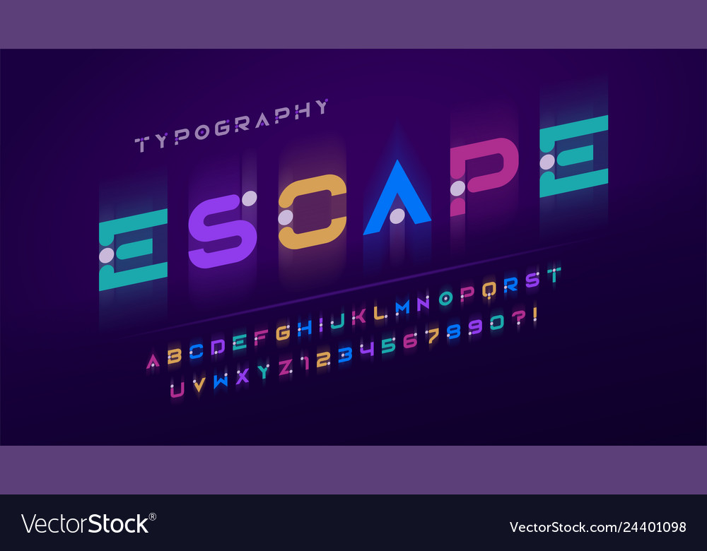 Original futuristic display font design alphabet Vector Image Original futuristic display font design alphabet Vector Image