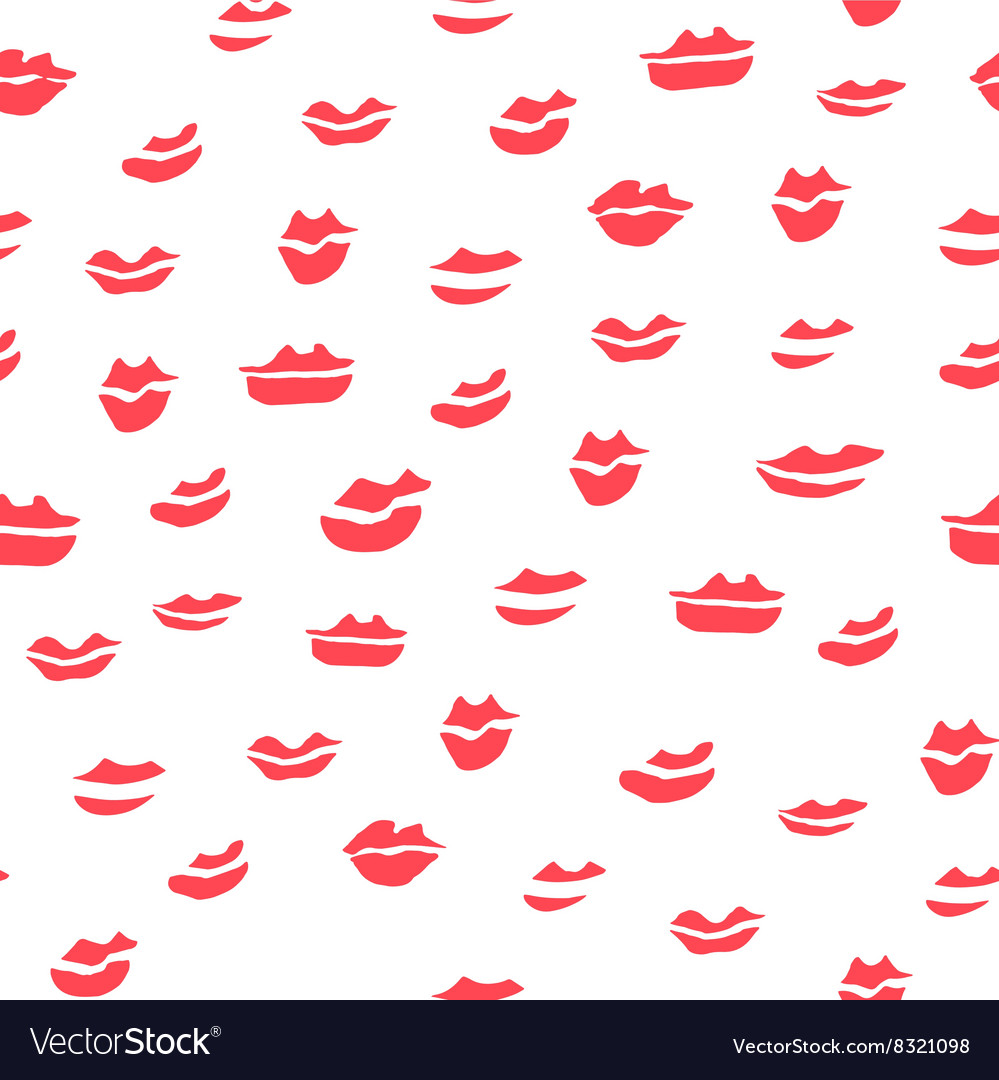 Seamless Many Red Lips Pattern Royalty Free Vector Image