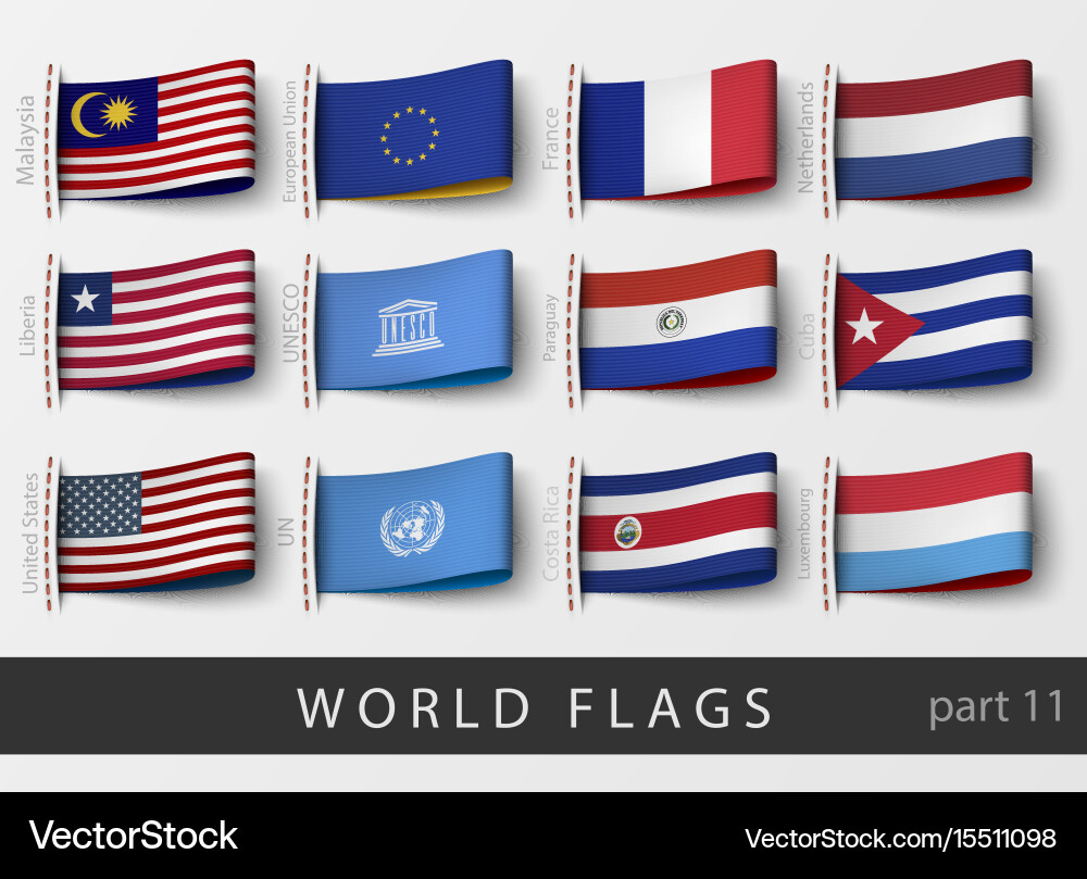 Set of flag labels Royalty Free Vector Image - VectorStock