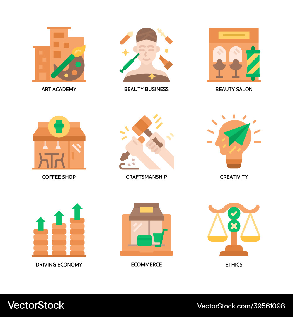 Small business icons set Royalty Free Vector Image