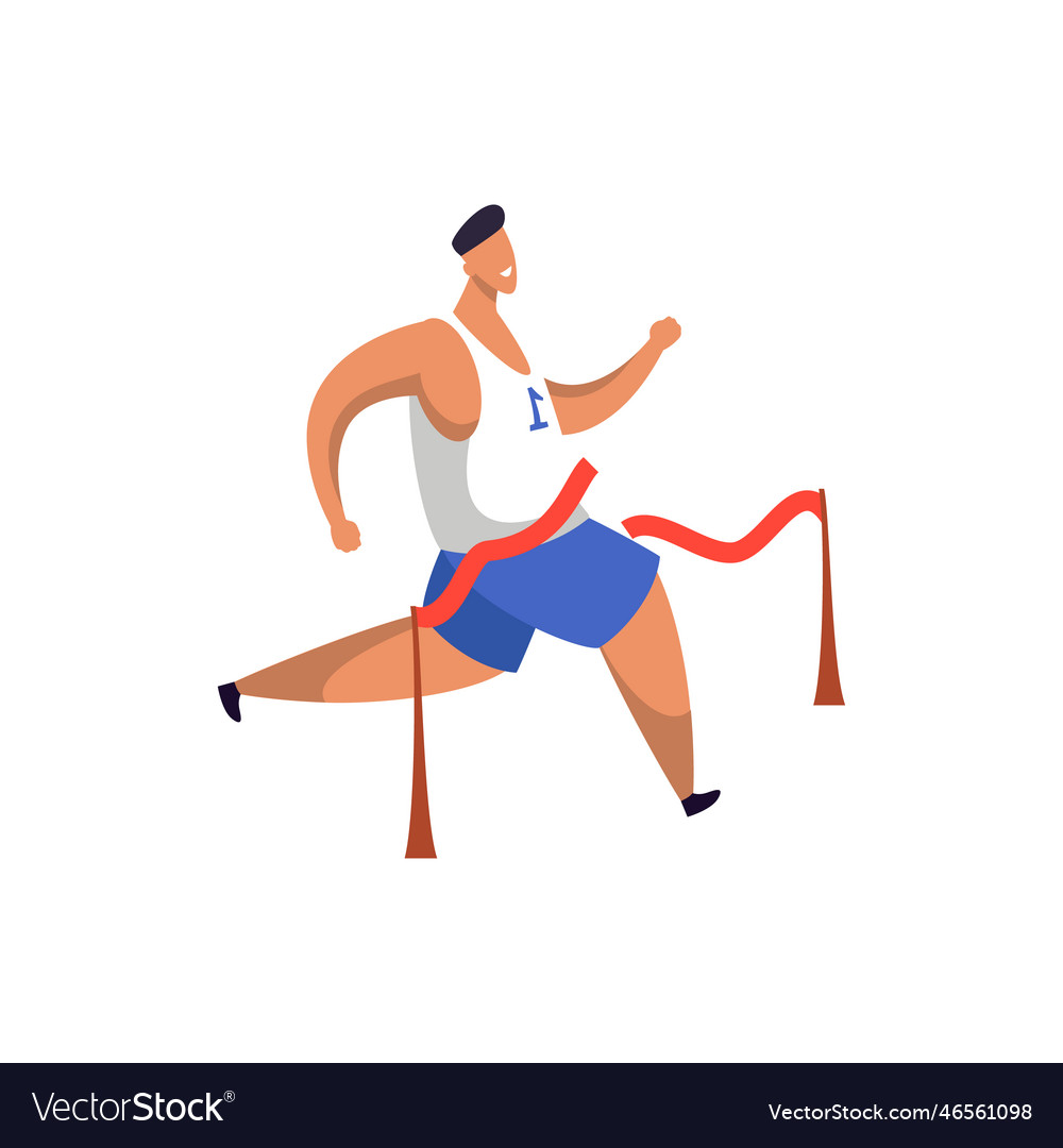With runner winning marathon Royalty Free Vector Image