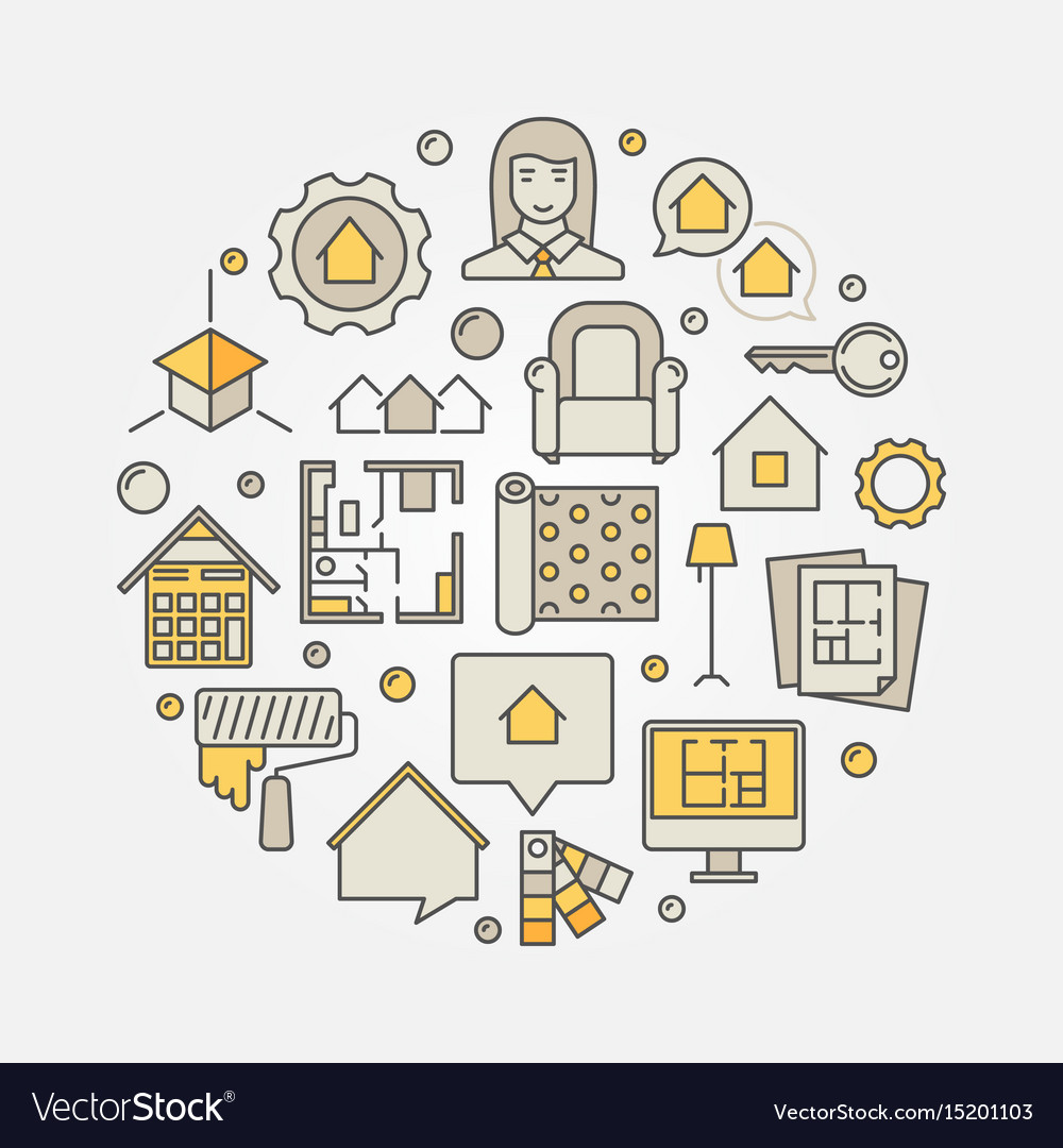 Architecture and interior design Royalty Free Vector Image