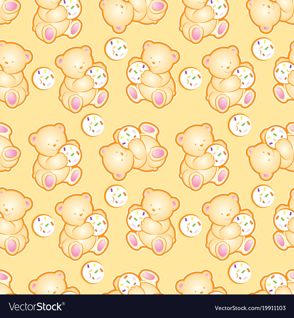 Babear yellow pattern Royalty Free Vector Image