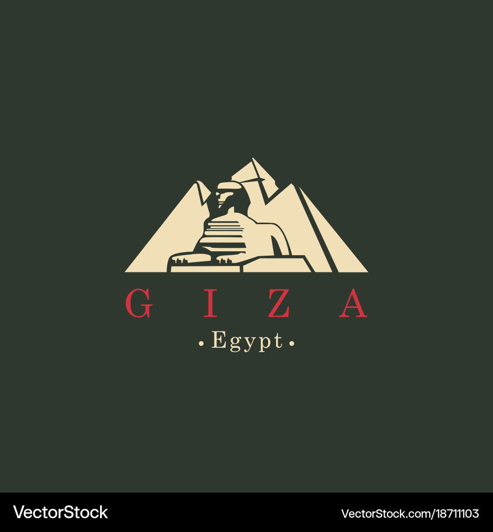 Banner with egyptian pyramids sphinx in giza Vector Image