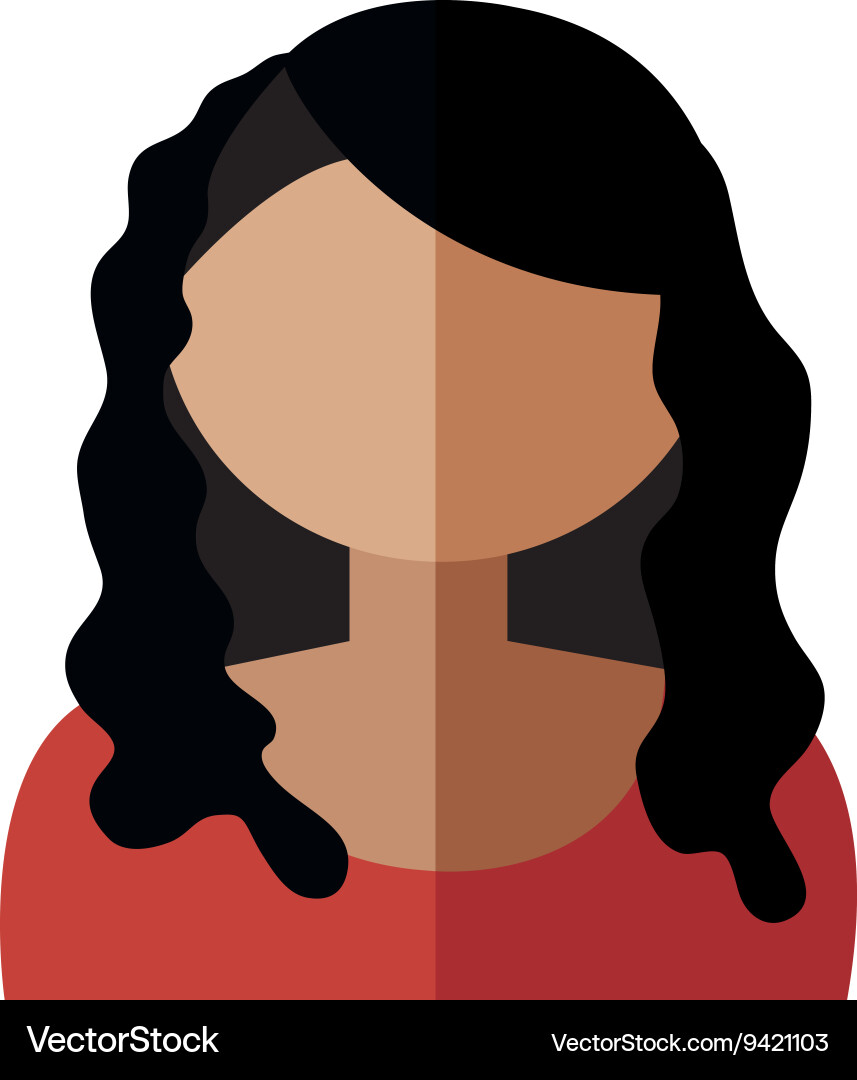 Cartoon avatar woman front view Royalty Free Vector Image